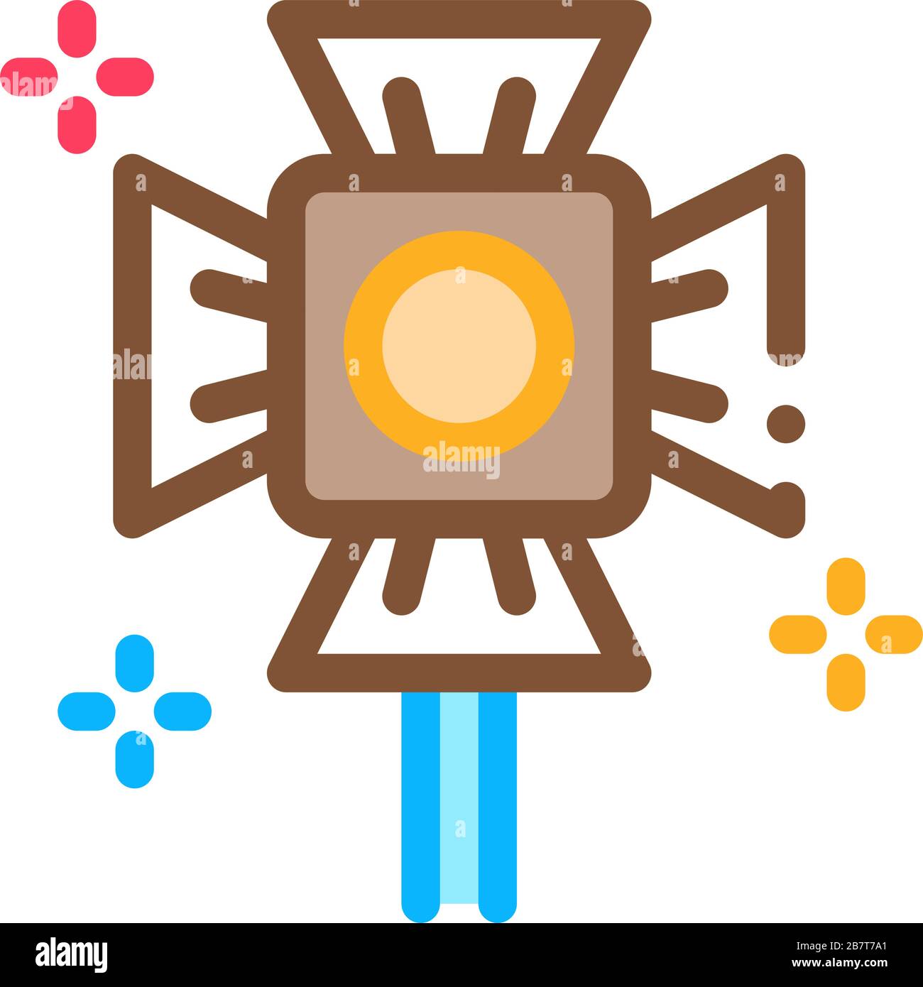 Spotlight Lamp Icon Vector Outline Illustration Stock Vector Image ...