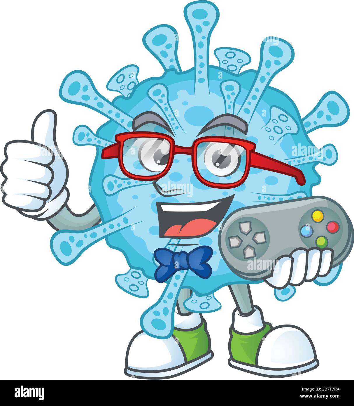 Talented fever coronavirus gamer mascot design using controller Stock ...