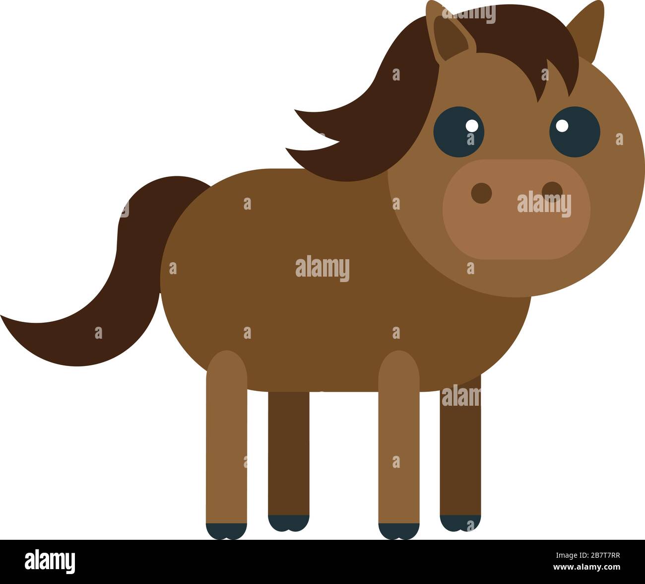 Cute horse designed with very geometric and rounded shapes for kids ...