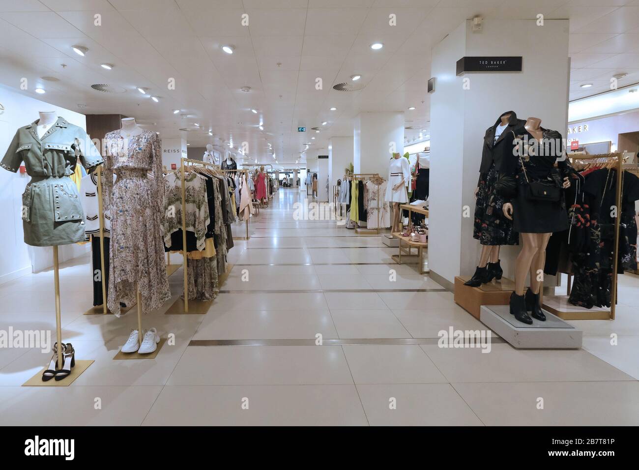 An empty floor of a department store is seen on March 16, 2020 in The ...