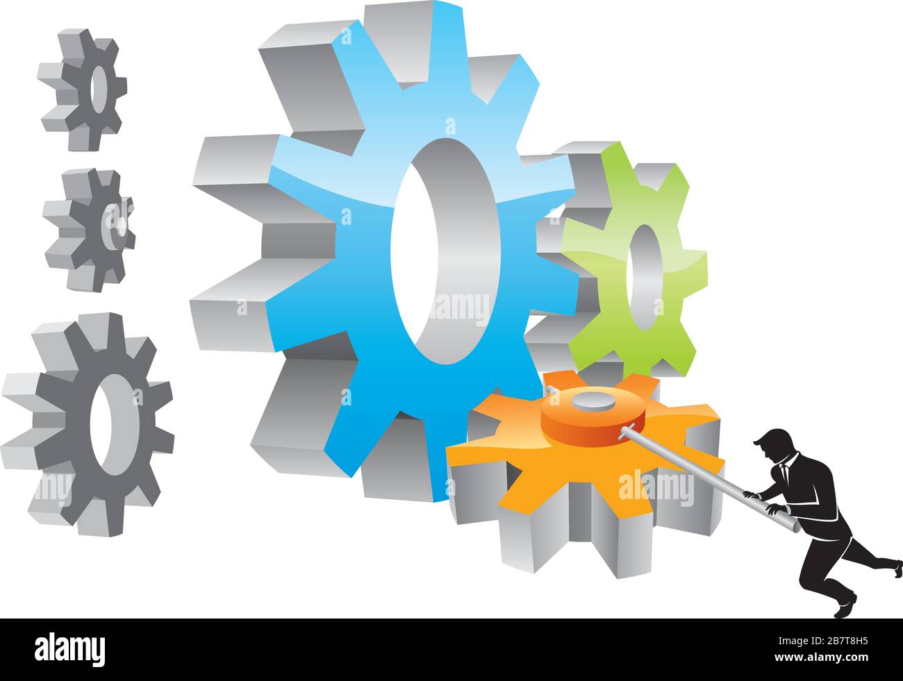 Cogs turning Stock Vector Images - Alamy