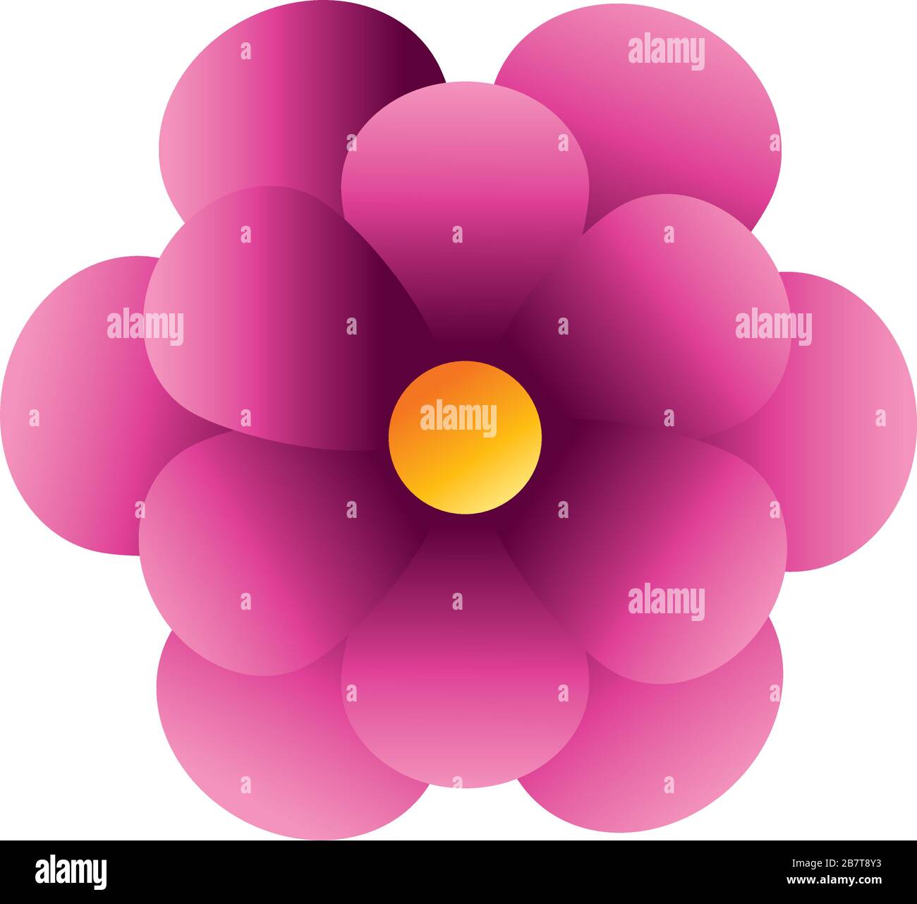 cute flower pink color isolated icon Stock Vector Image & Art - Alamy