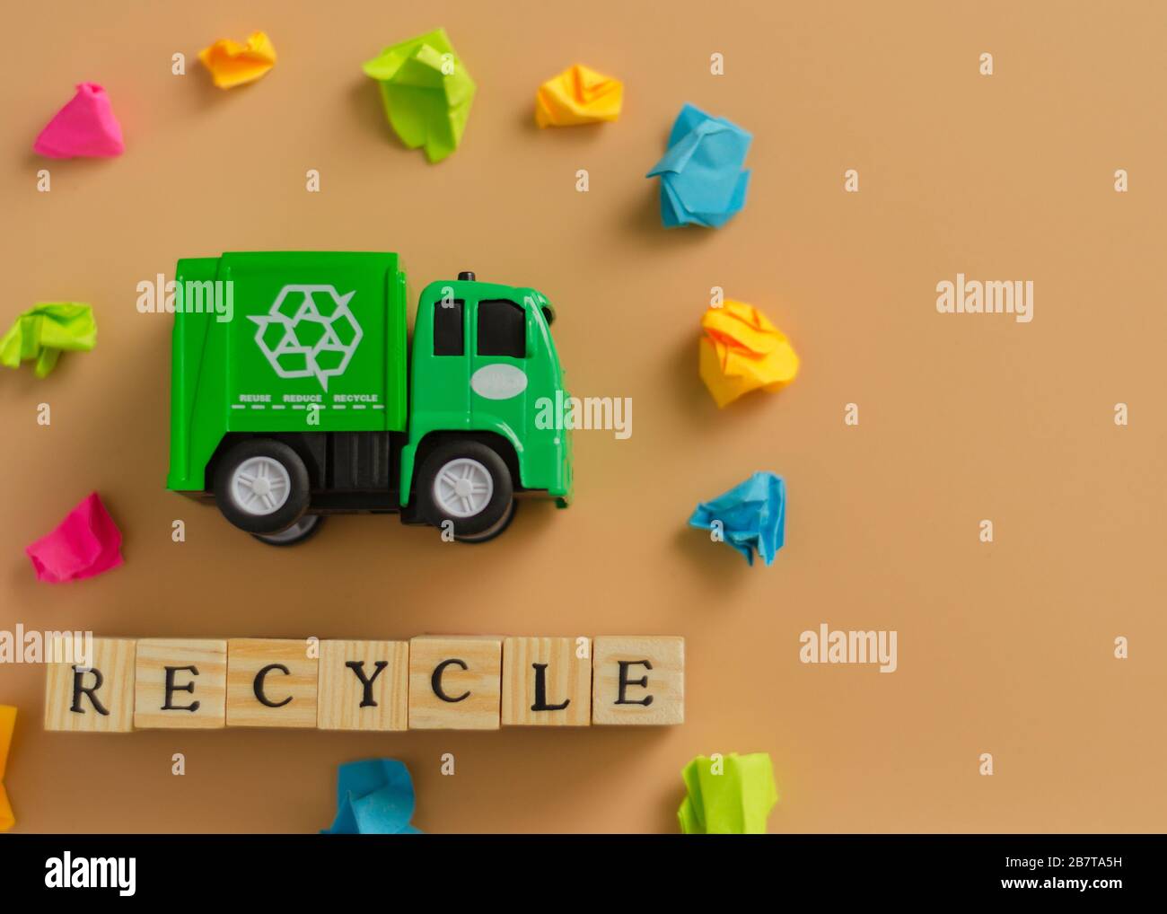 reduce, reuse, recycle words folded from letters on wooden cubes 7 ...