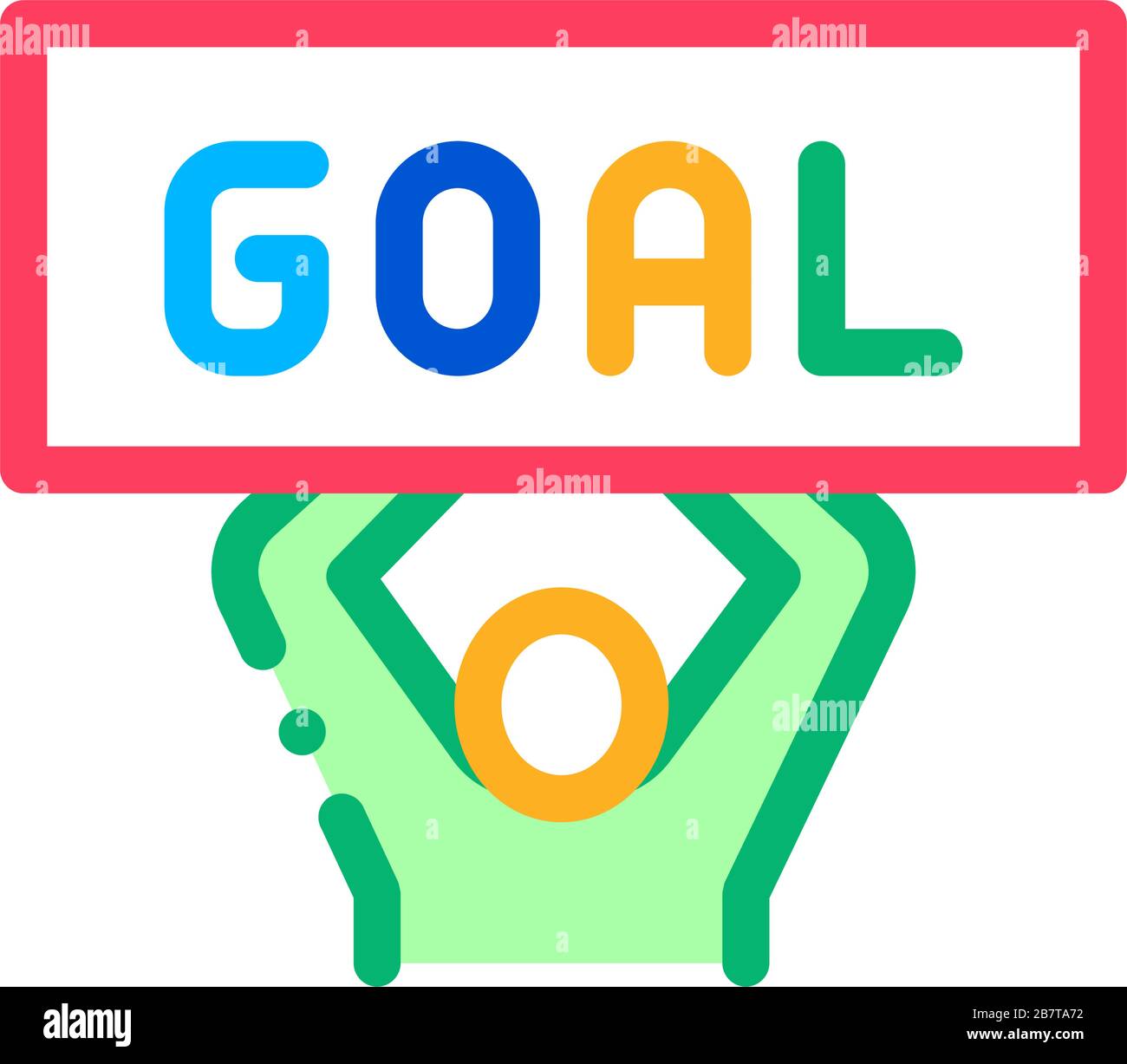 Man with Sign Goal Vector Outline Illustration Stock Vector Image & Art ...