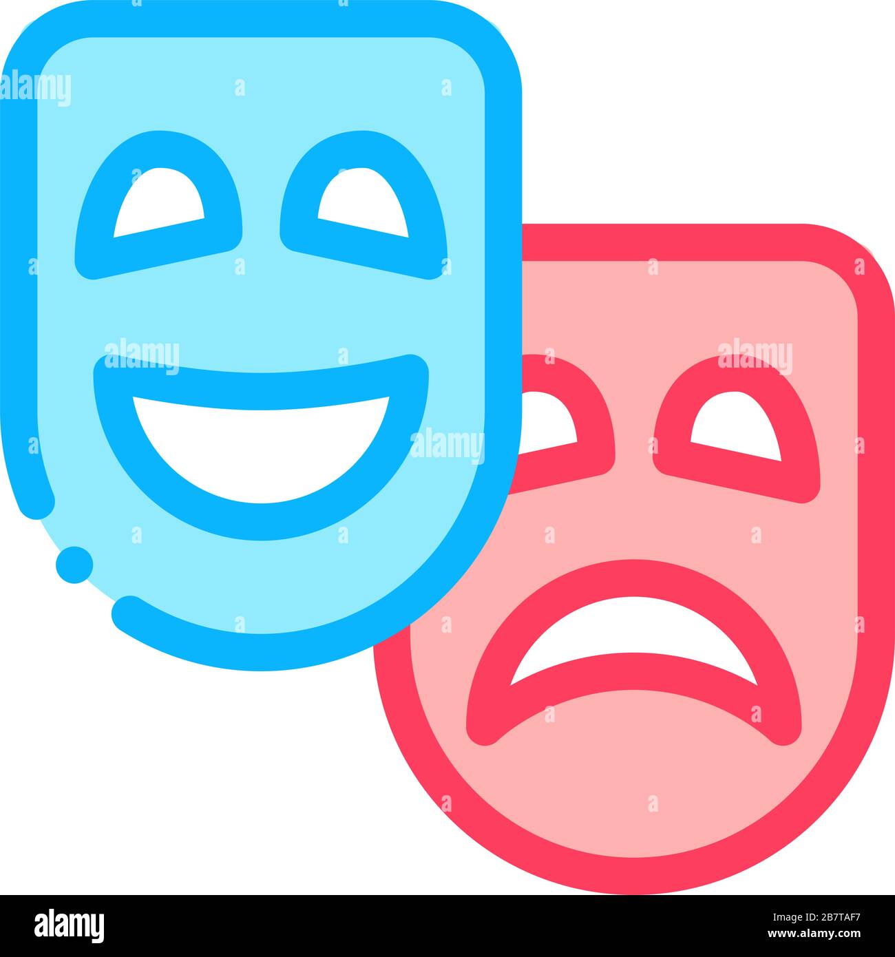 Mask People Emotions Vector Outline Illustration Stock Vector Image ...