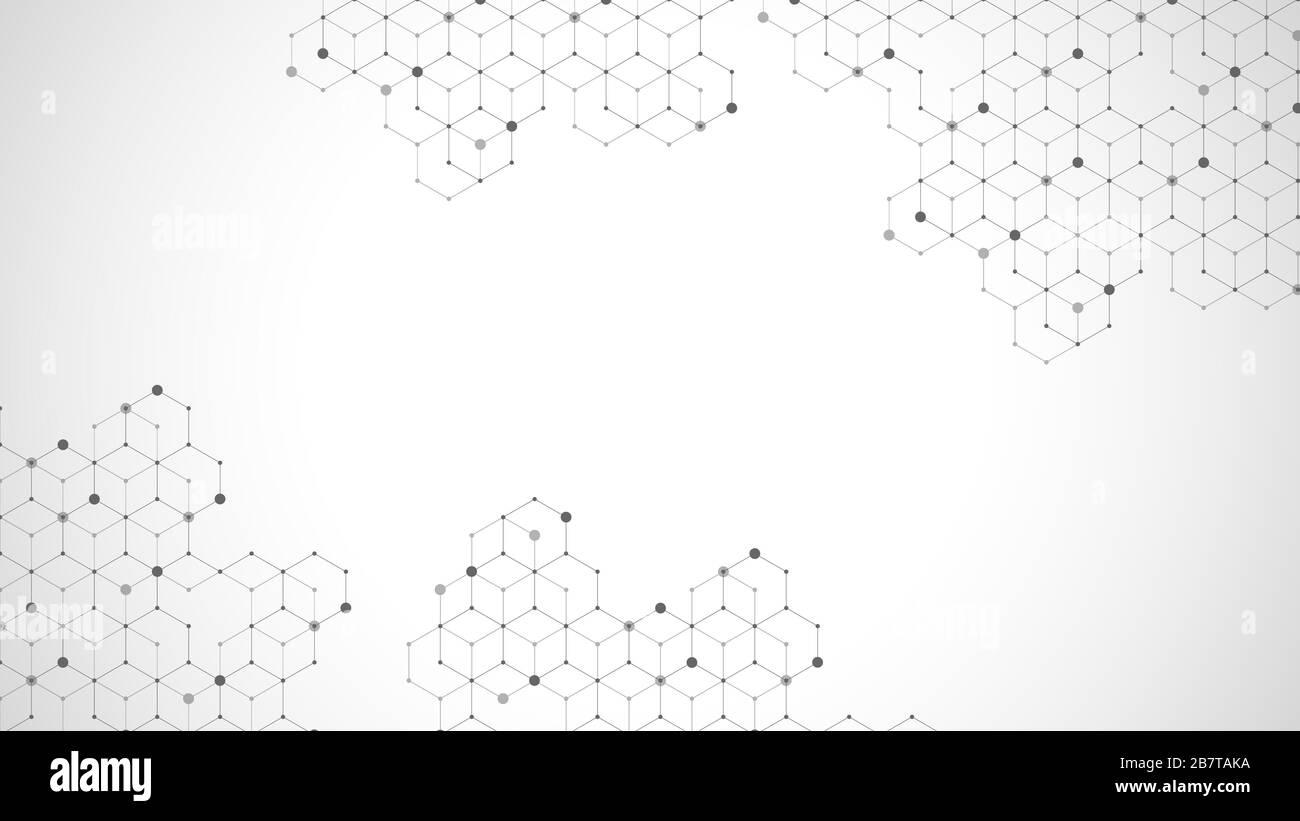 Hexagons abstract background with geometric shapes. Science, technology and medical concept ...