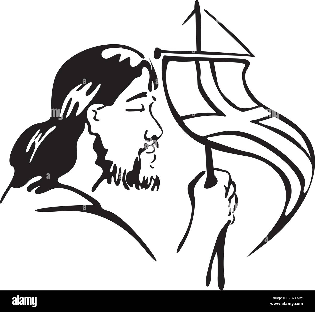 Jesus with the flag Stock Vector Images - Alamy