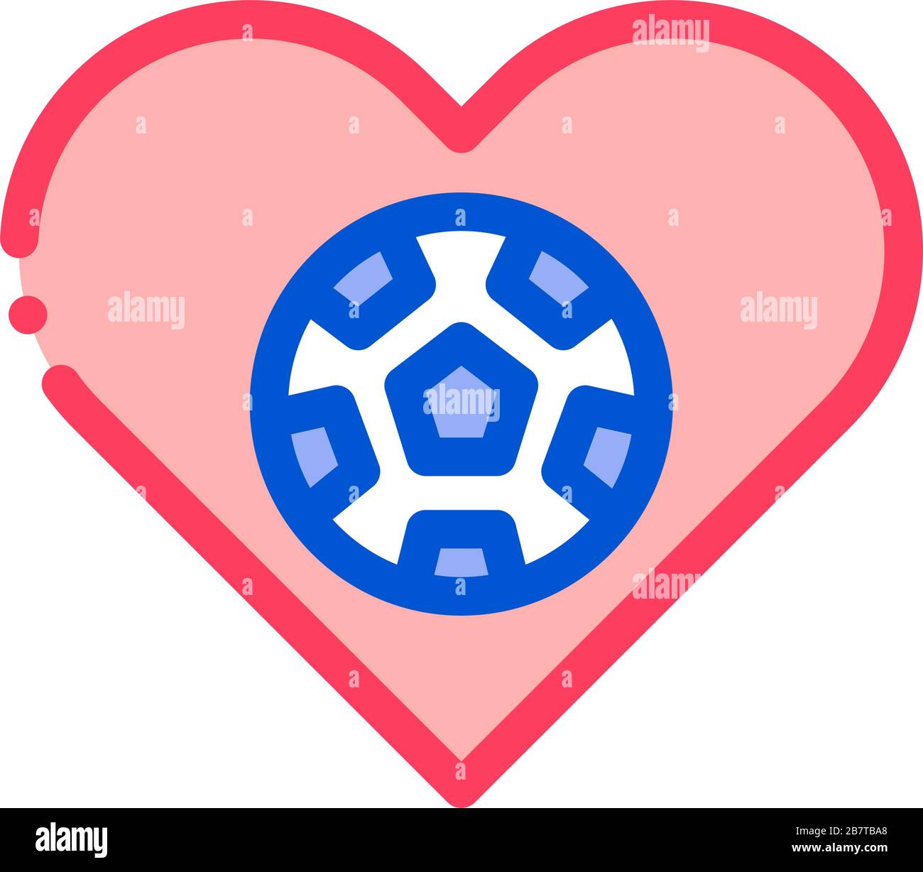 Football in Heart Icon Vector Outline Illustration Stock Vector Image ...