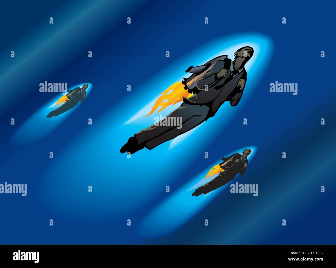 Corporate Jet Pack-vector illustration of abstract fast paced business ...