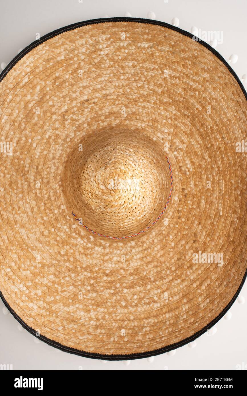 Top view of mexican sombrero on white background Stock Photo - Alamy