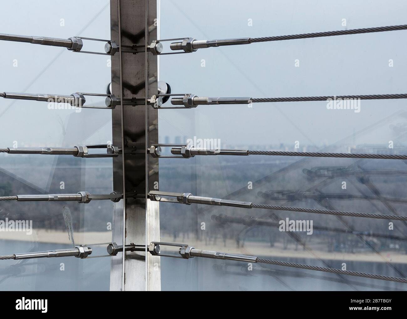 methods of fastening the bridge wire ropes glass metal 2 Stock Photo ...