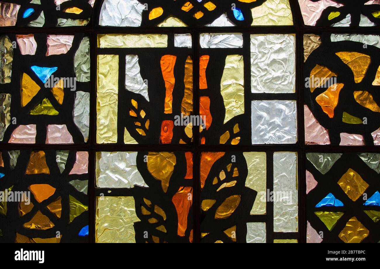 Window stained glass with multi colored glass 2 Stock Photo - Alamy