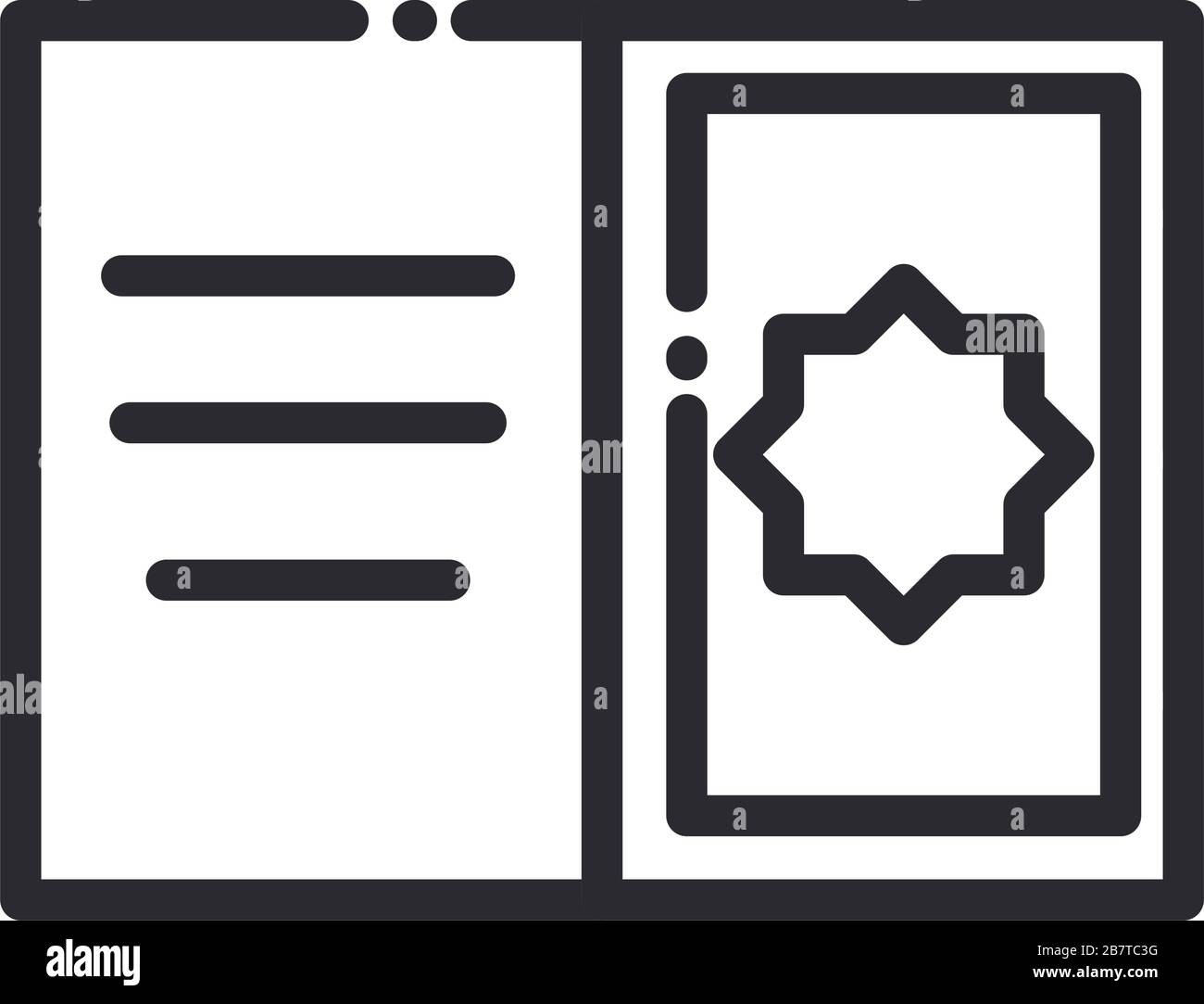 koran book ramadan arabic islamic celebration vector illustration line ...