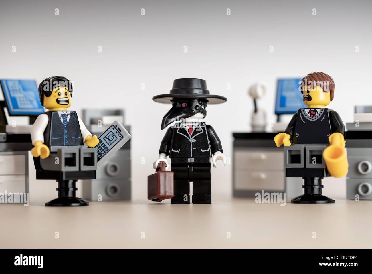 Plague Doctor in the office. Pandemia concept Stock Photo - Alamy