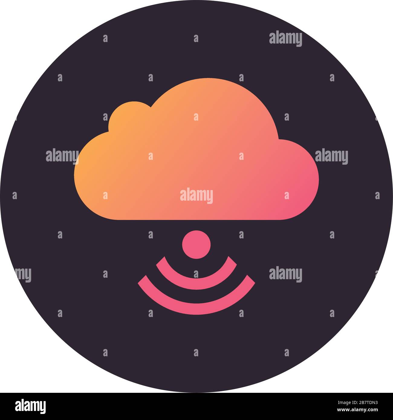 cloud computing with wifi signal block style icon Stock Vector Image & Art - Alamy