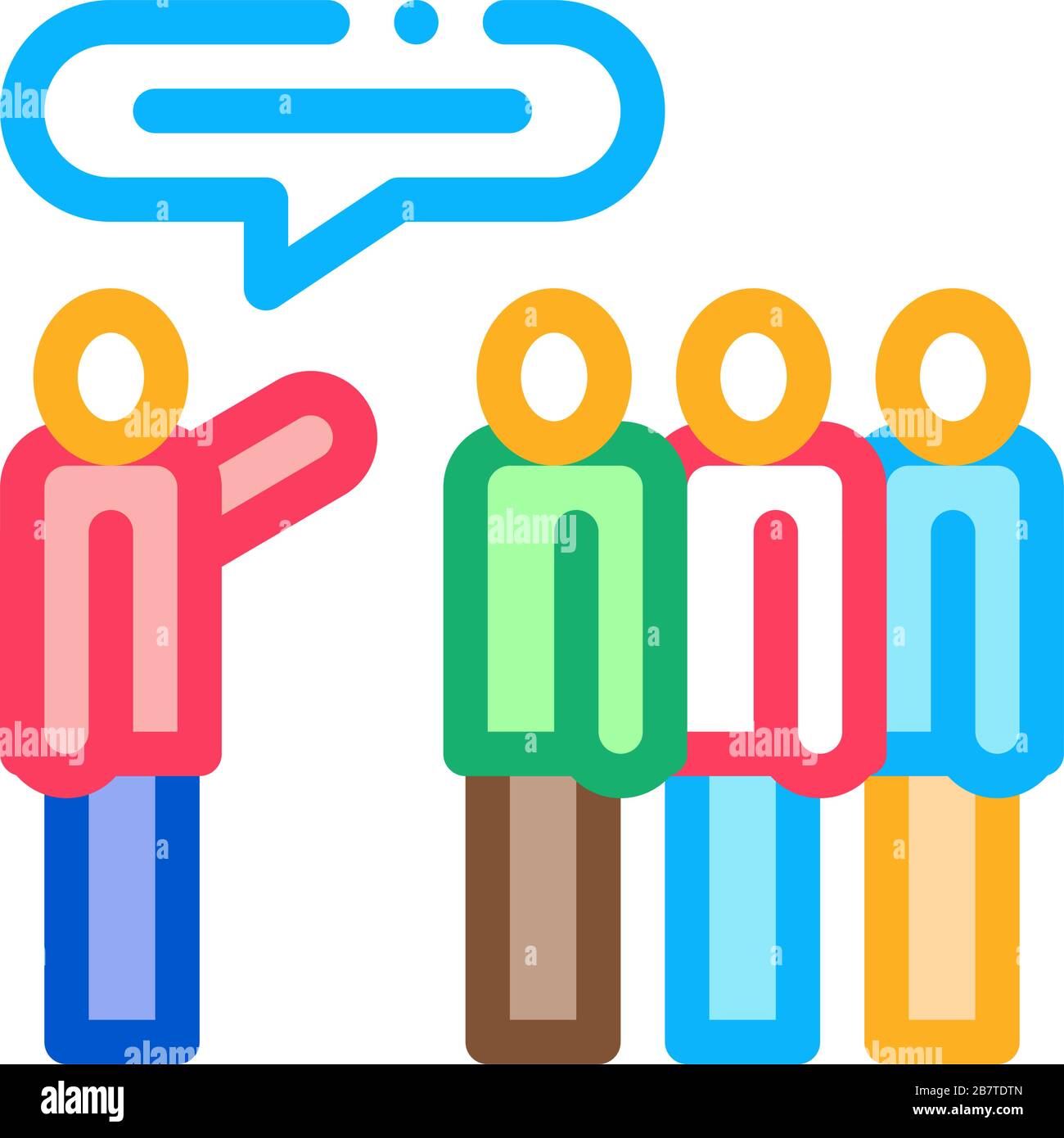 Tourists Group with Guide Icon Vector Illustration Stock Vector Image ...