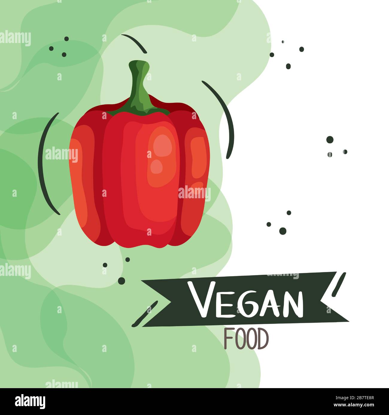 vegan food poster with pepper vegetable Stock Vector Image & Art - Alamy