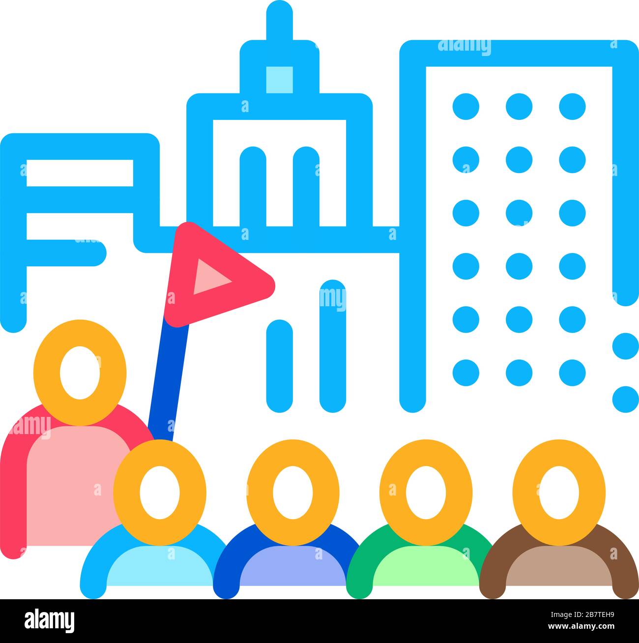 Tour Group on Excursions Icon Vector Illustration Stock Vector Image ...