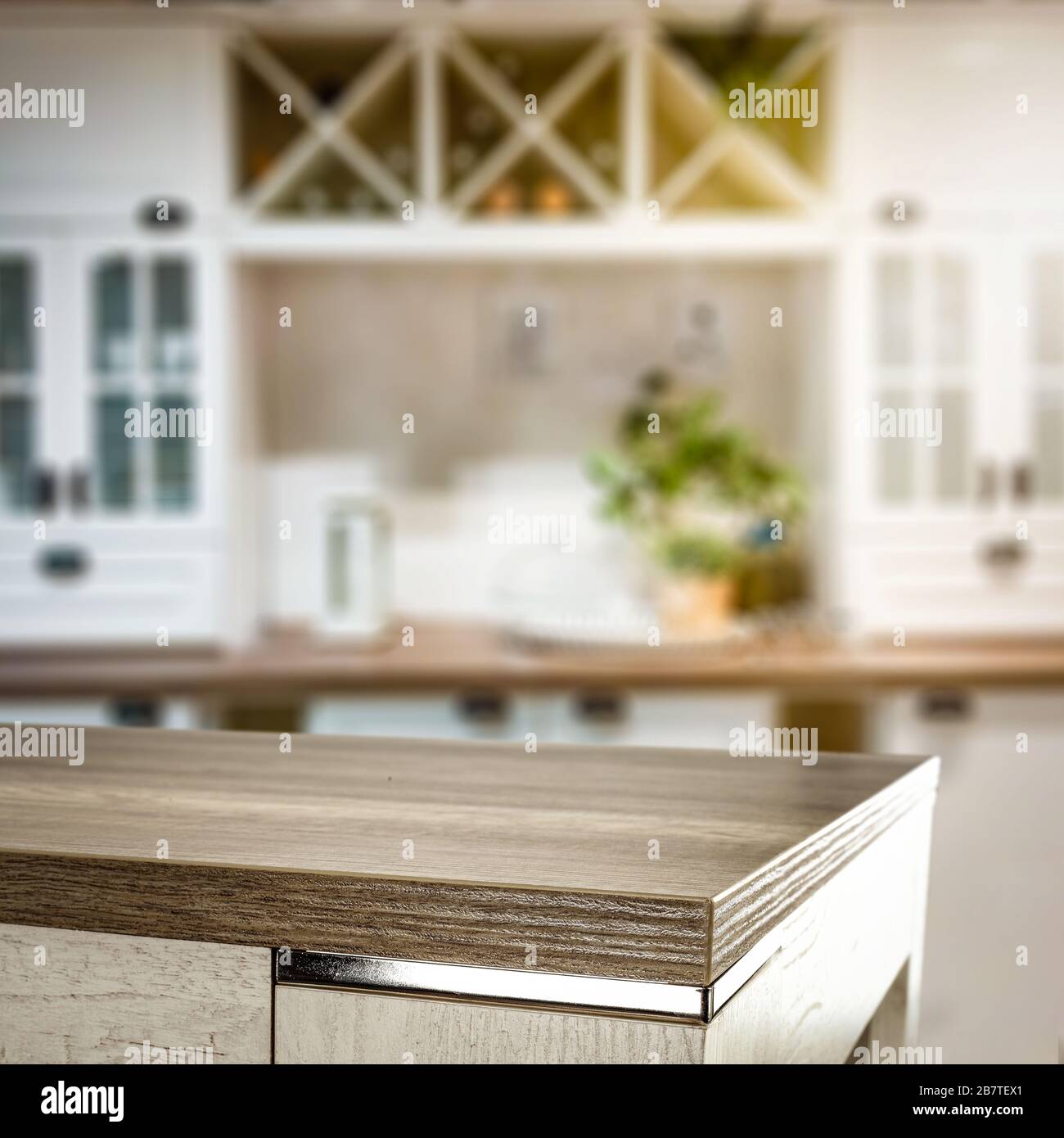 Wooden tabletop with window cozy home interior background Stock Photo ...