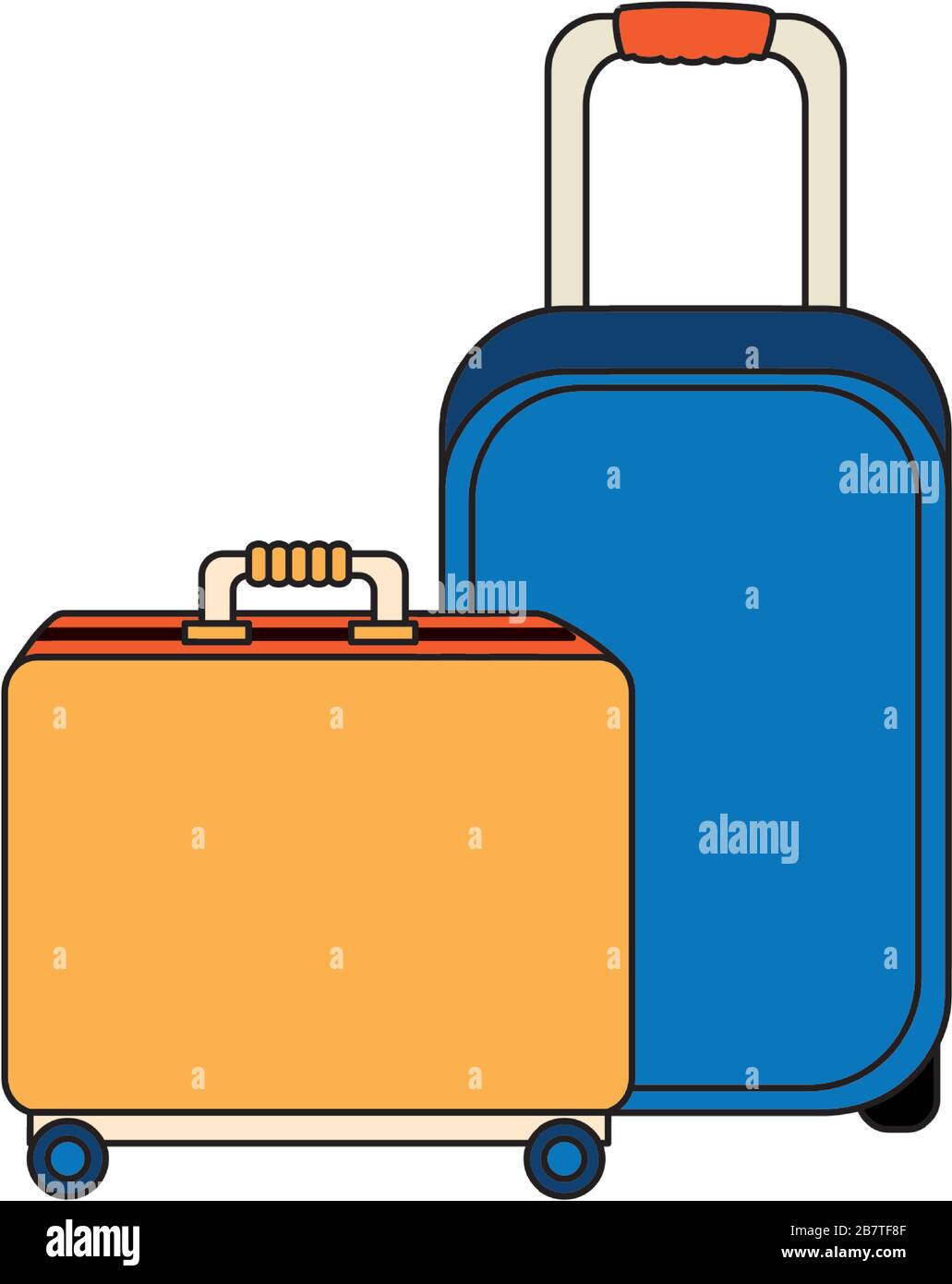 set of wheeled suitcases isolated icons Stock Vector Image & Art - Alamy