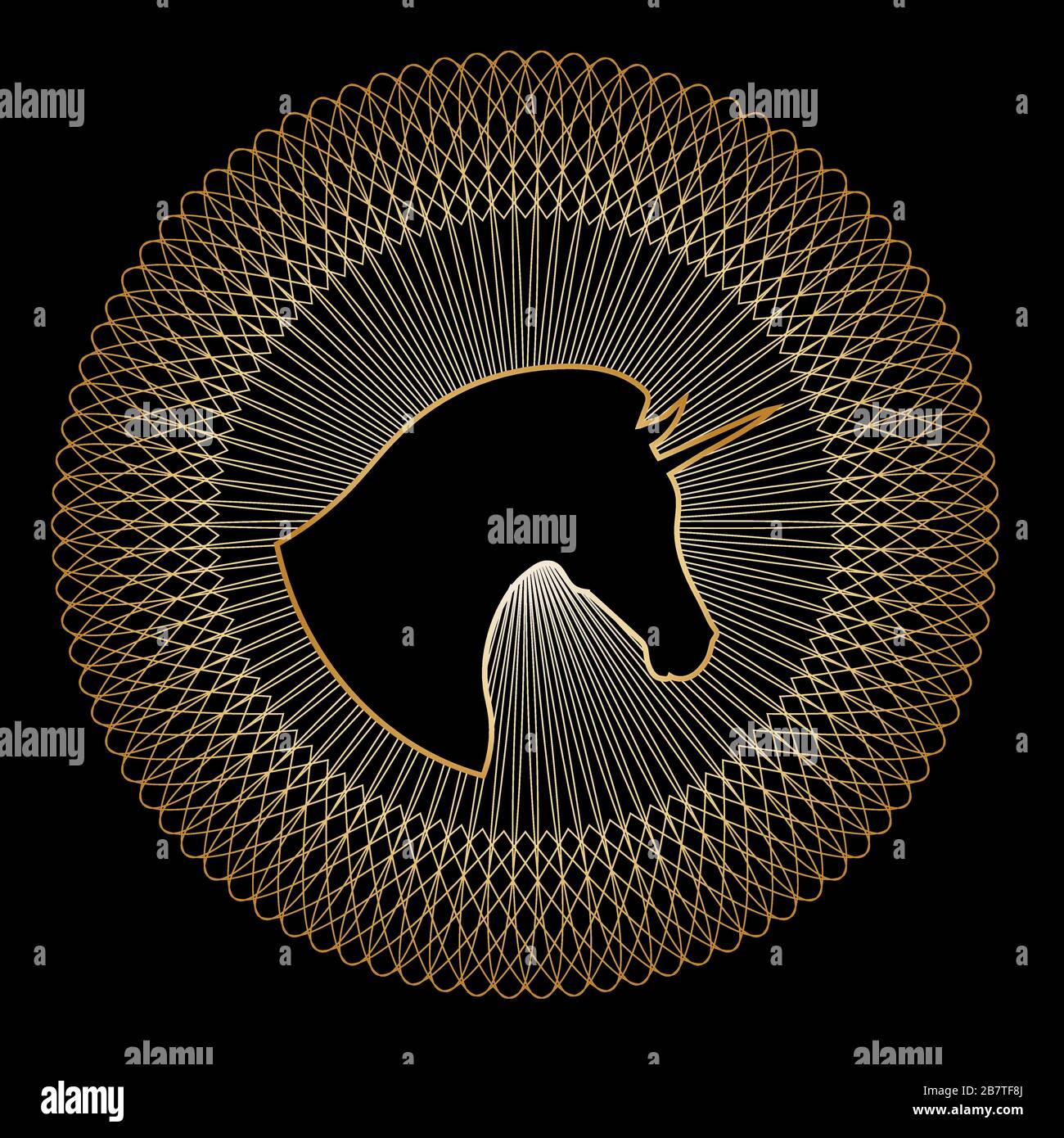 Golden unicorn isolated Stock Vector Images - Alamy