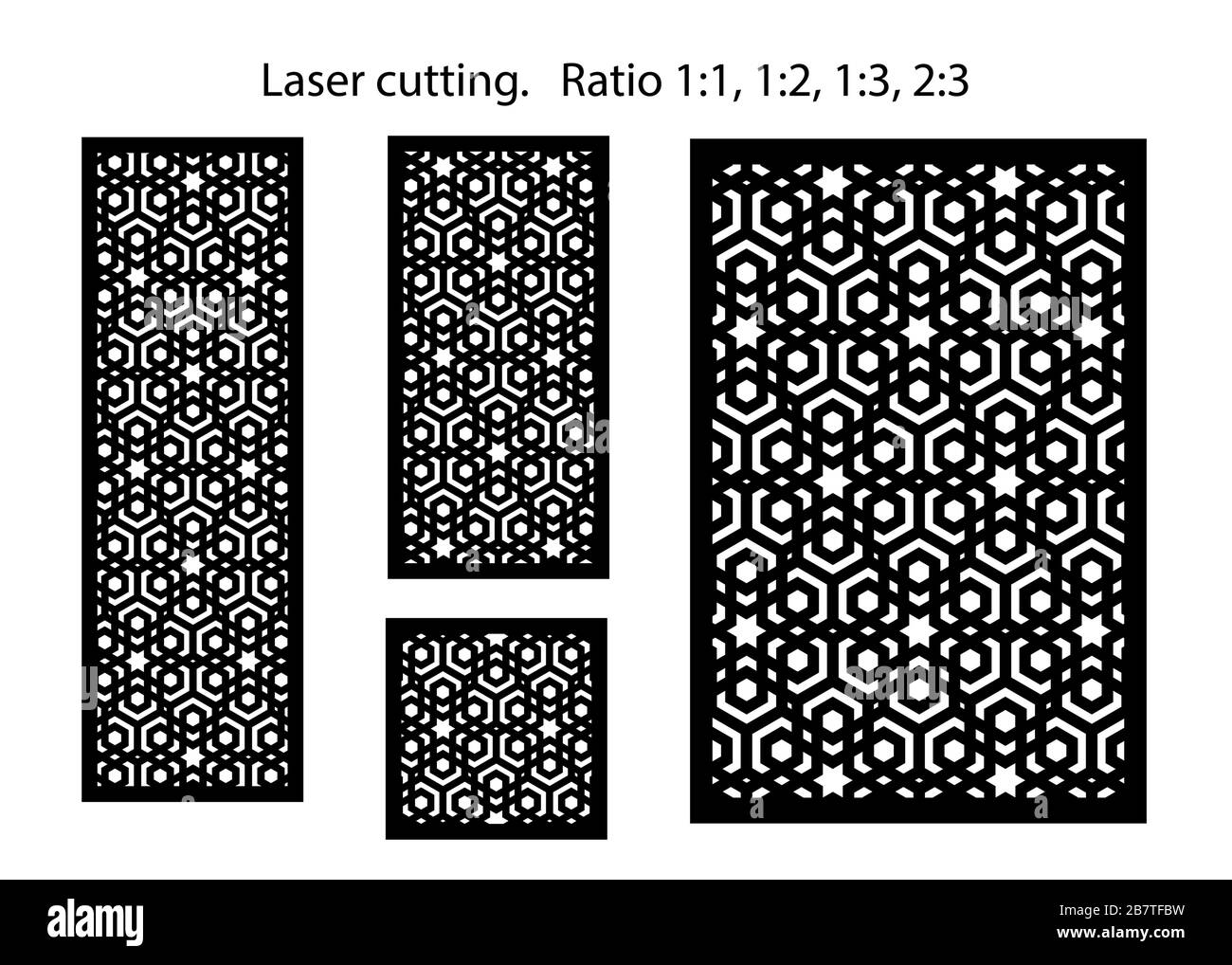 Set of decorative vector panels for laser cutting Stock Vector Image ...