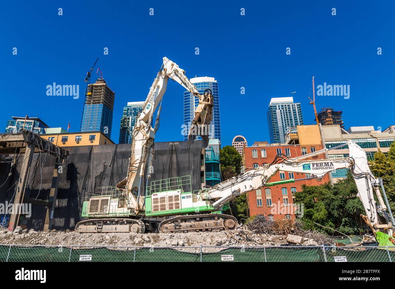 Two Demolition Machines Stock Photo - Alamy