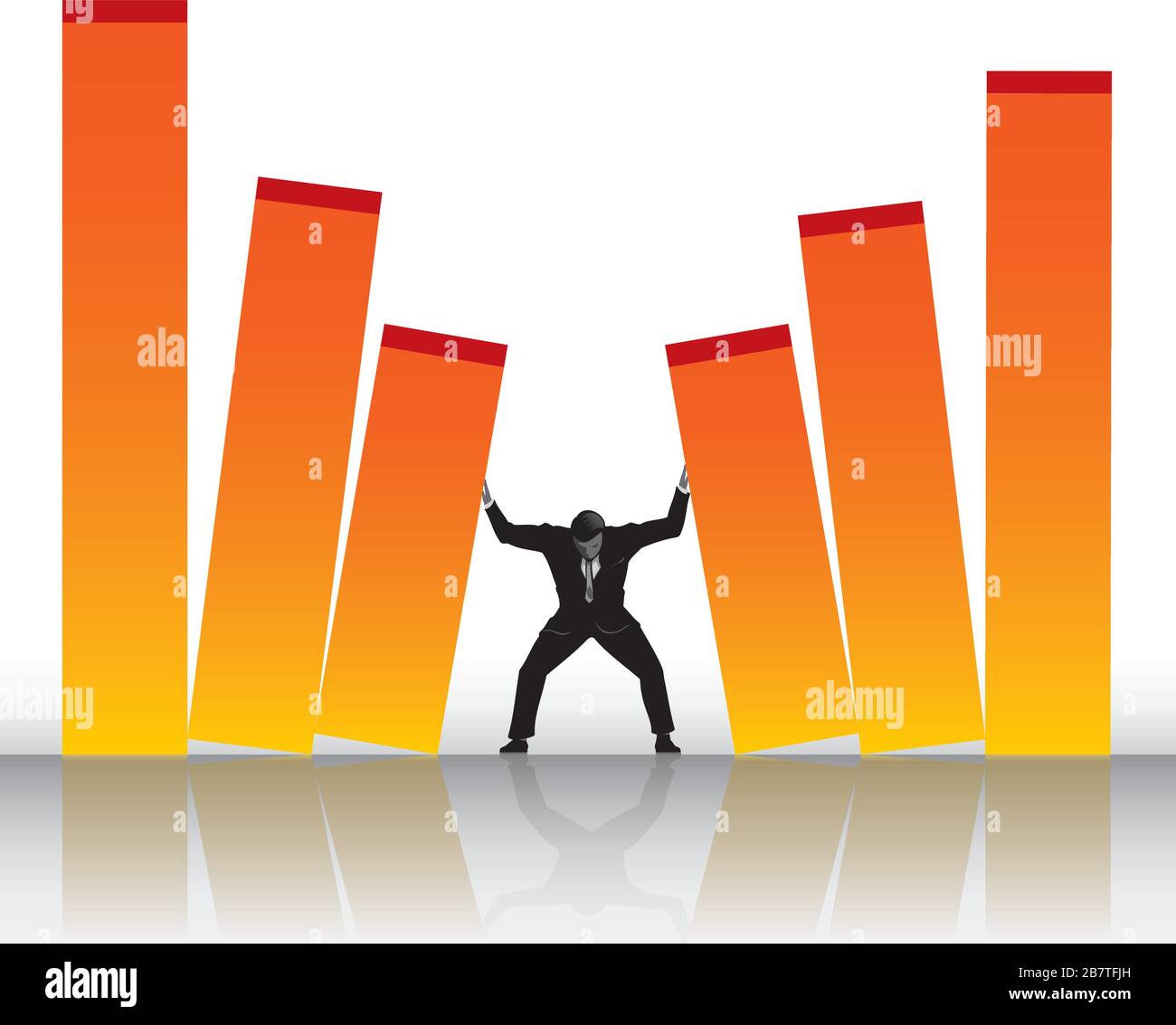 Corporate Struggle-Abstract concept of a man pushing against large ...