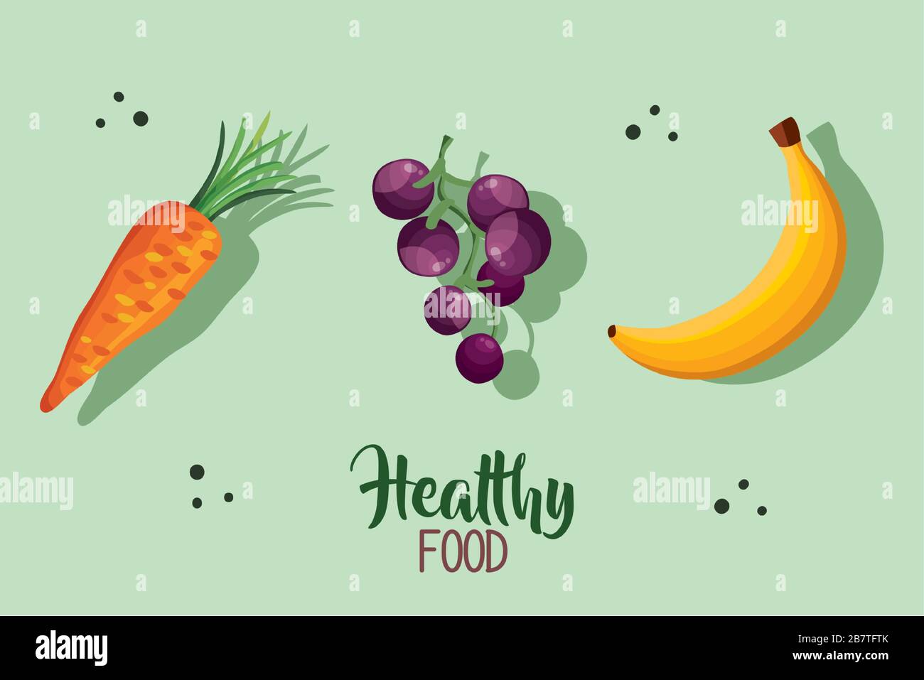 healthy food poster with carrot and fruits Stock Vector Image & Art - Alamy
