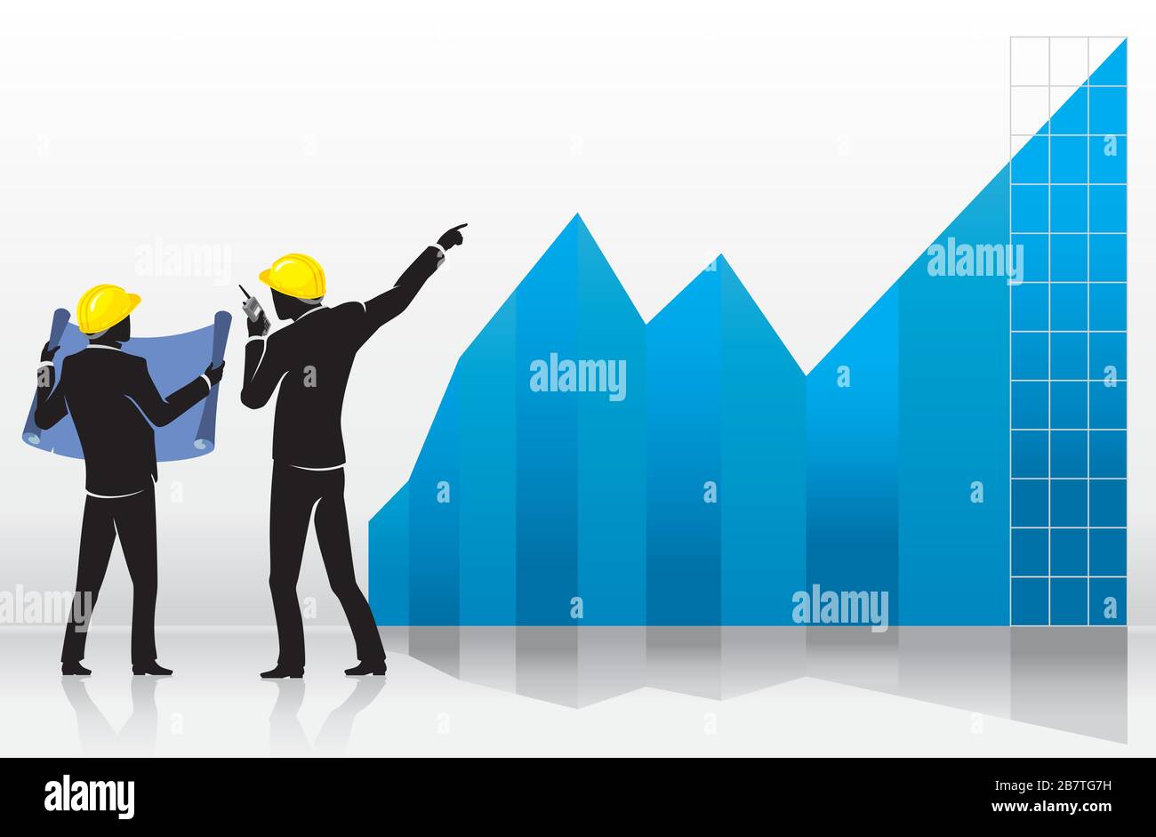 Corporate Planning-Businessmen building successful graph Stock Vector ...