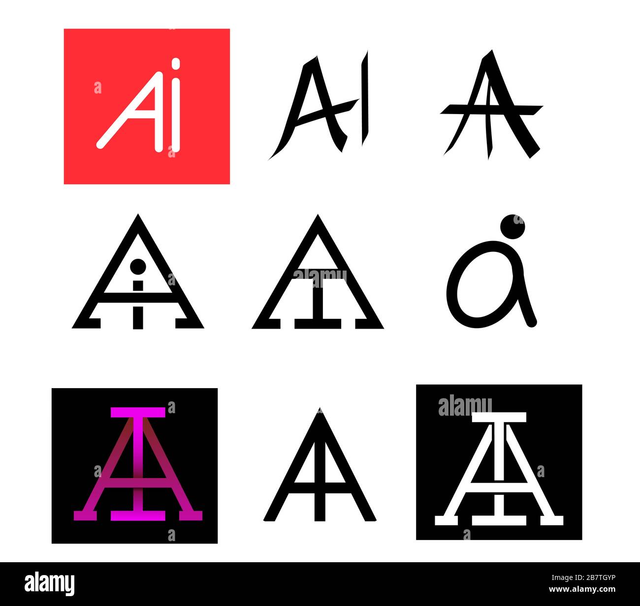 AI Text icon for logo and symbol, vector art design Stock Vector Image ...