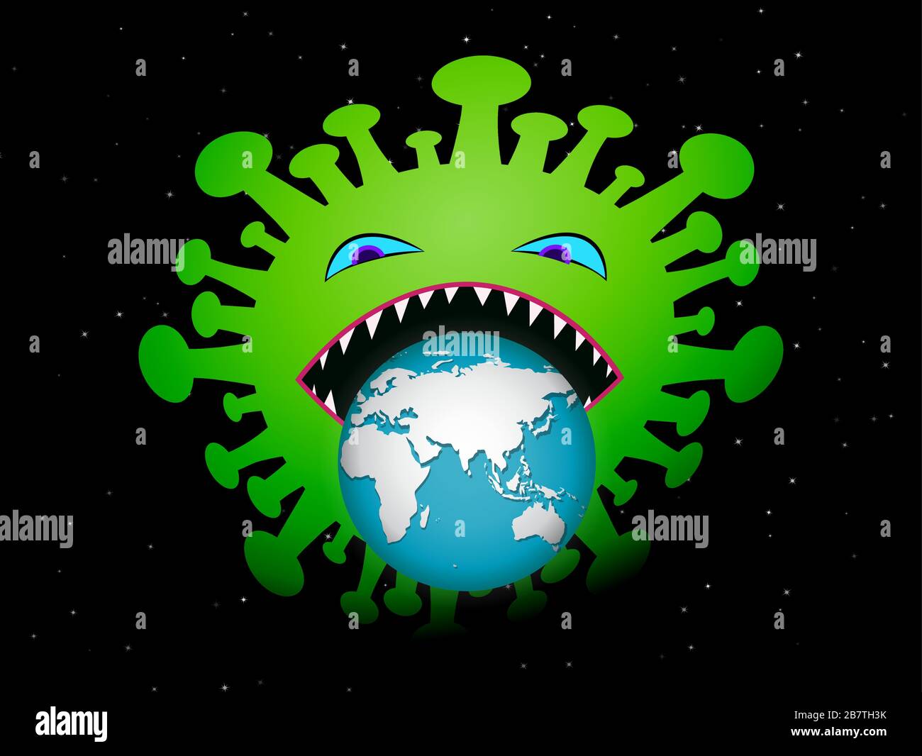 Virus attack and eatting our world, vector art design Stock Vector ...