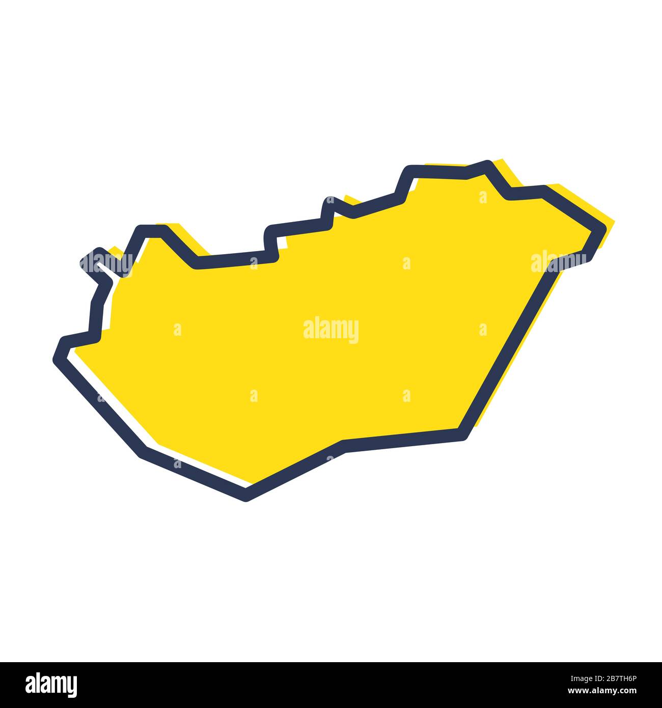 Stylized simple yellow outline map of Hungary Stock Vector Image & Art ...