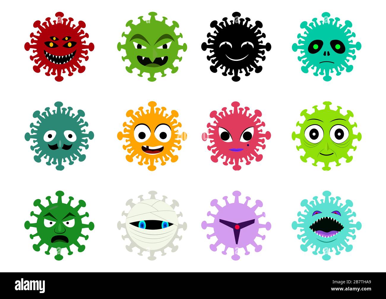 Set of Cancer and virus icon in vector cartoon art design Stock Vector ...