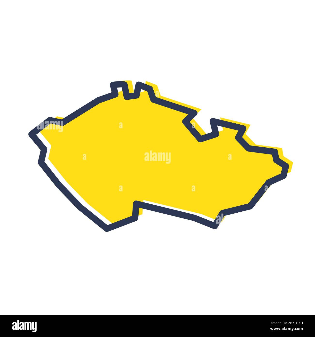 Stylized simple yellow outline map of Czech Republic Stock Vector Image ...