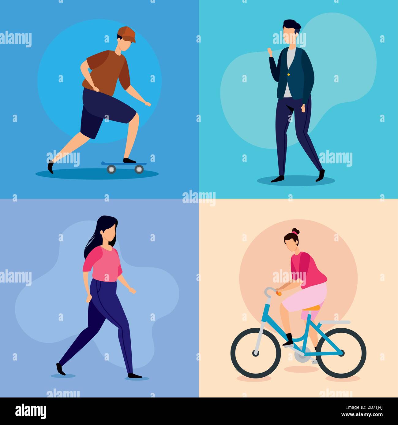 scenes of young people doing activities Stock Vector Image & Art - Alamy