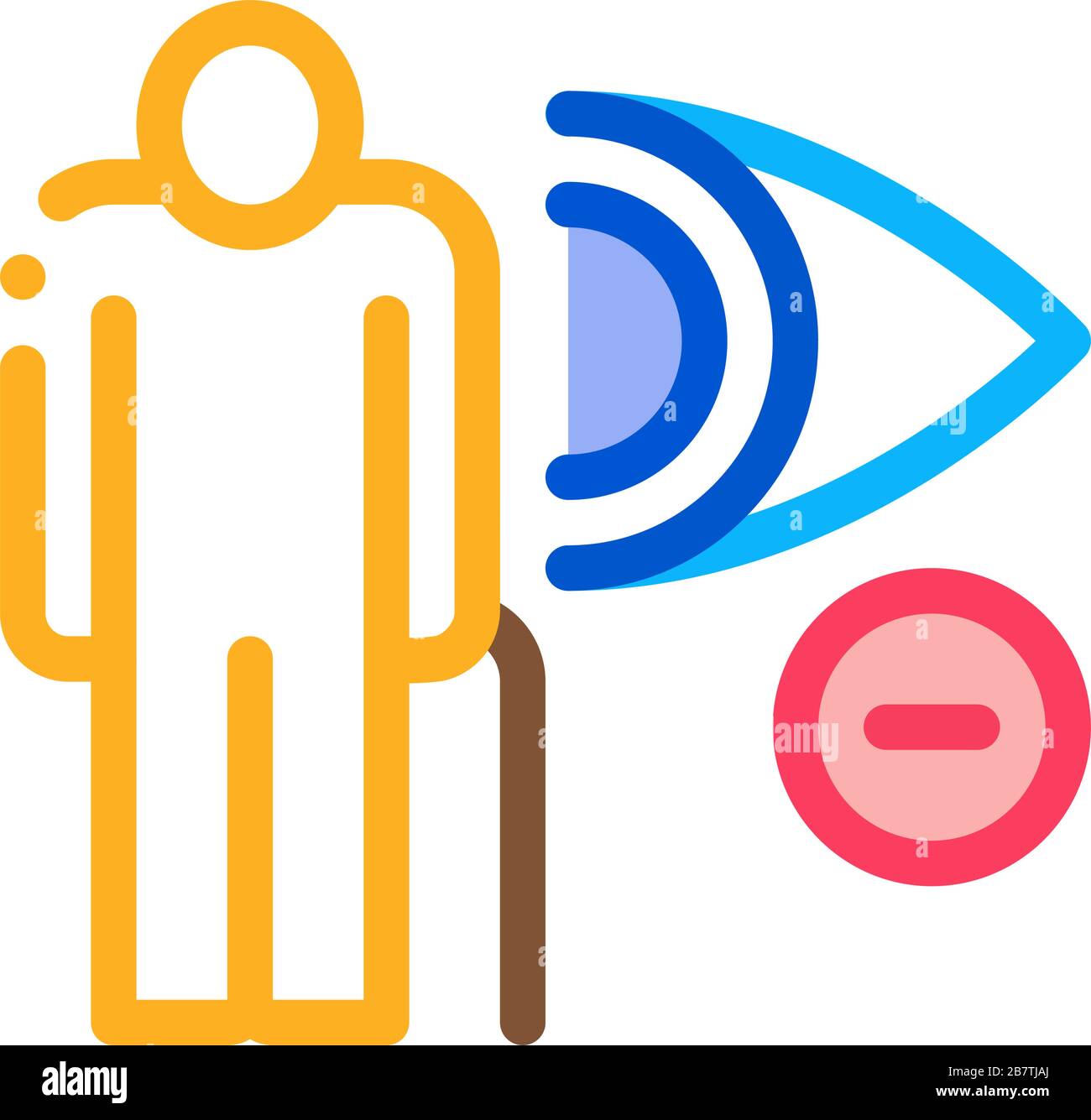 Elderly Vision Impairment Icon Vector Illustration Stock Vector Image ...