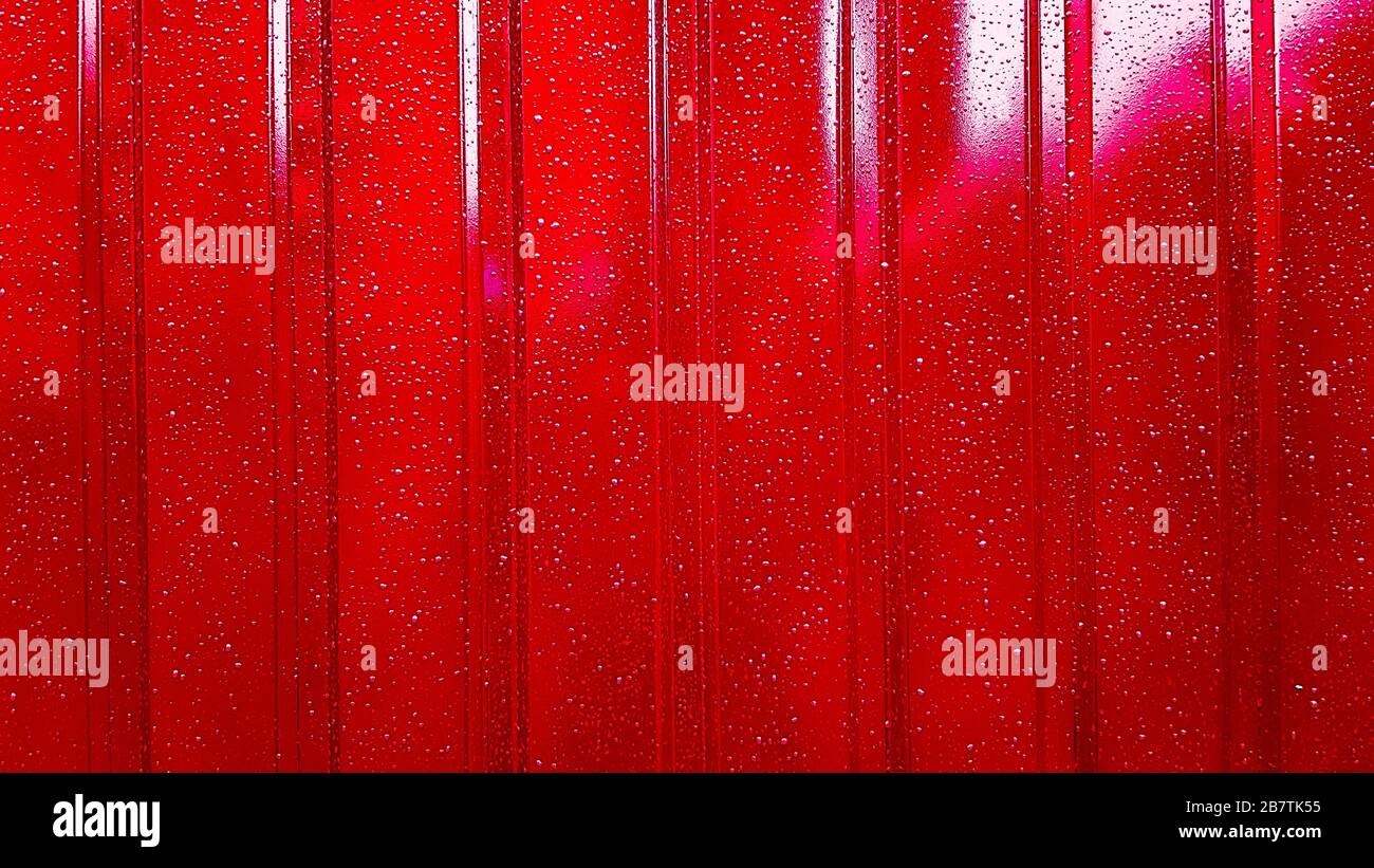 Red corrugated steel plate useful as a background. Red zinc texture ...