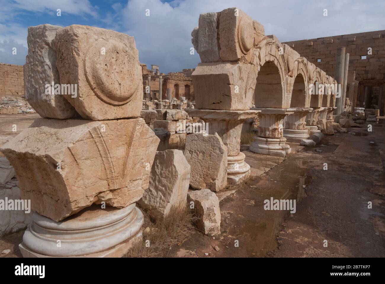The remains of the ancient Roman Severan Forum, a central meeting place ...