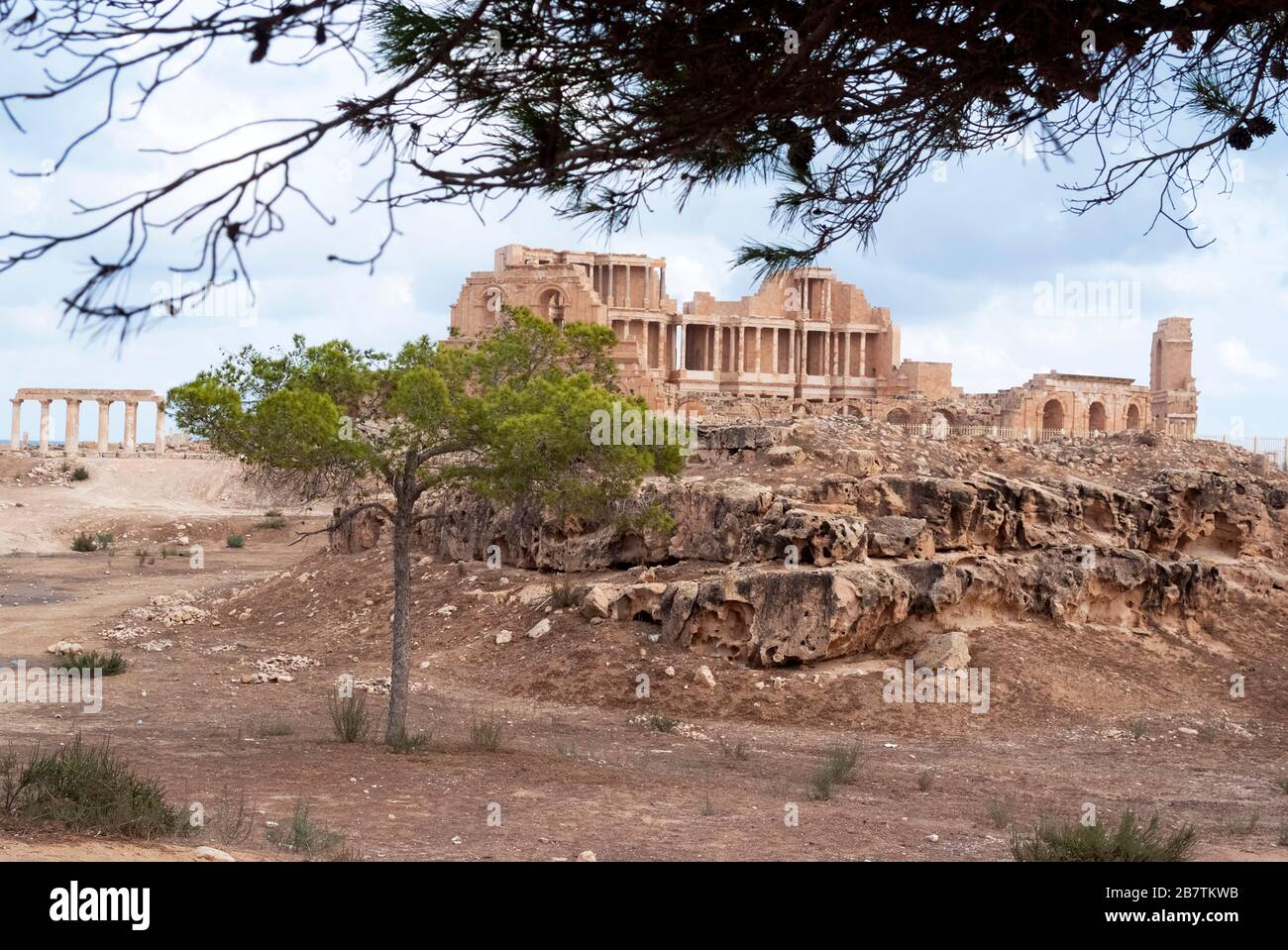Overview of the remains and ruins of the magnificent ancient Roman theatre at the UNESCO ...