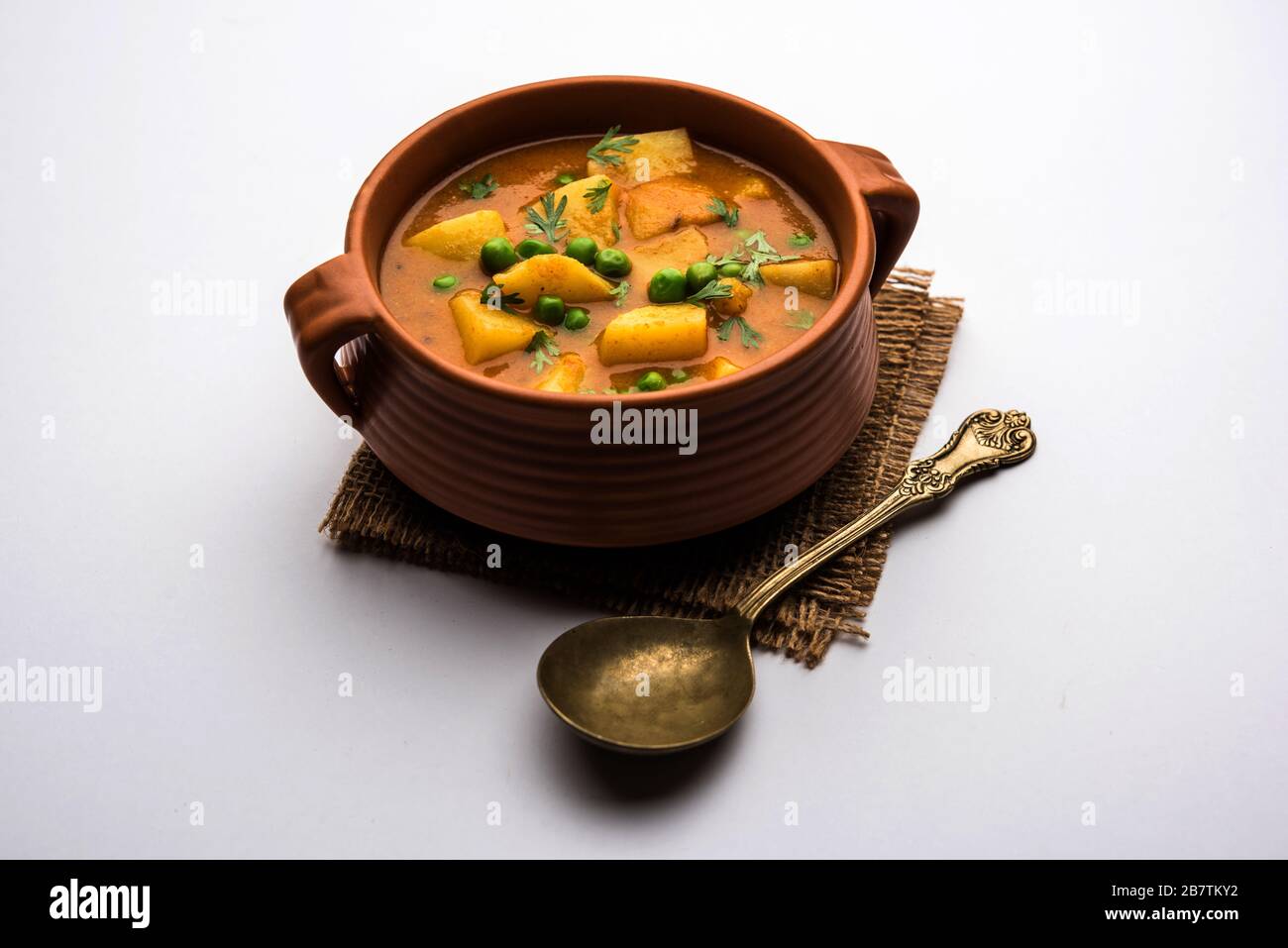 Aloo Puri or Potato curry with fried Poori, popular Indian breakfast ...