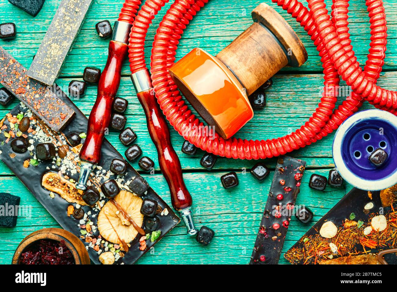 Shisha tobacco with the taste of chocolate.Turkish hookah Stock Photo ...