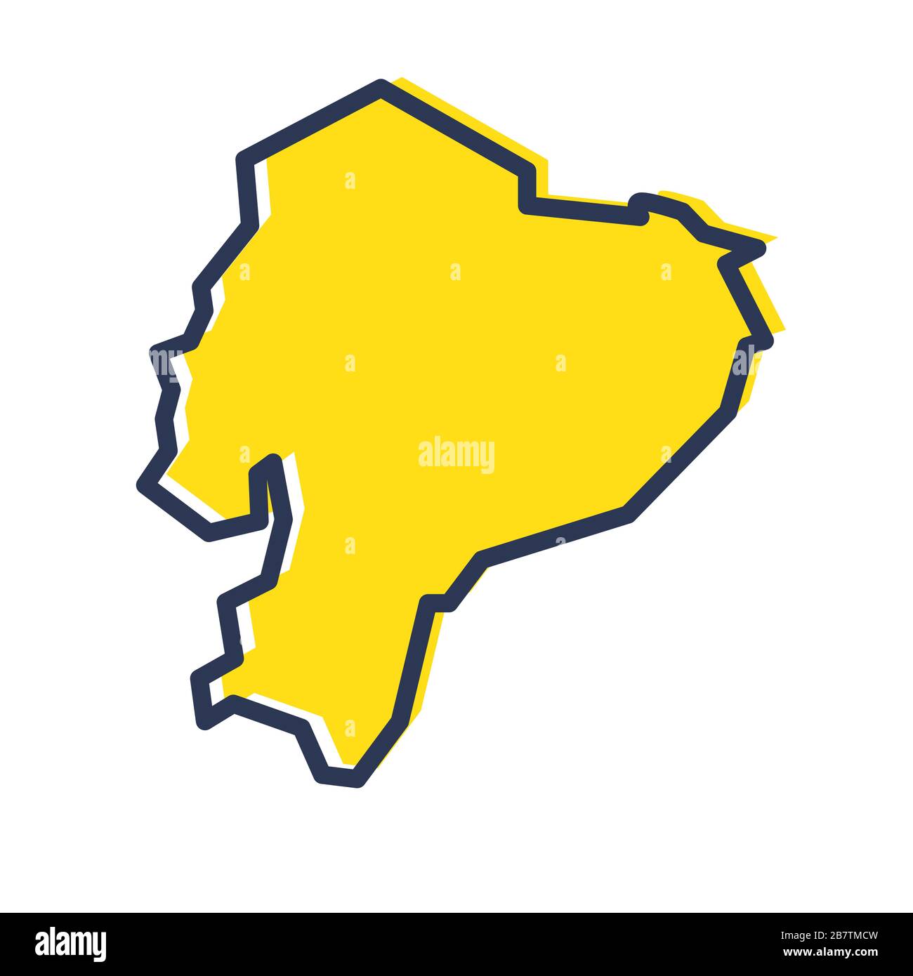Stylized simple yellow outline map of Ecuador Stock Vector Image & Art ...