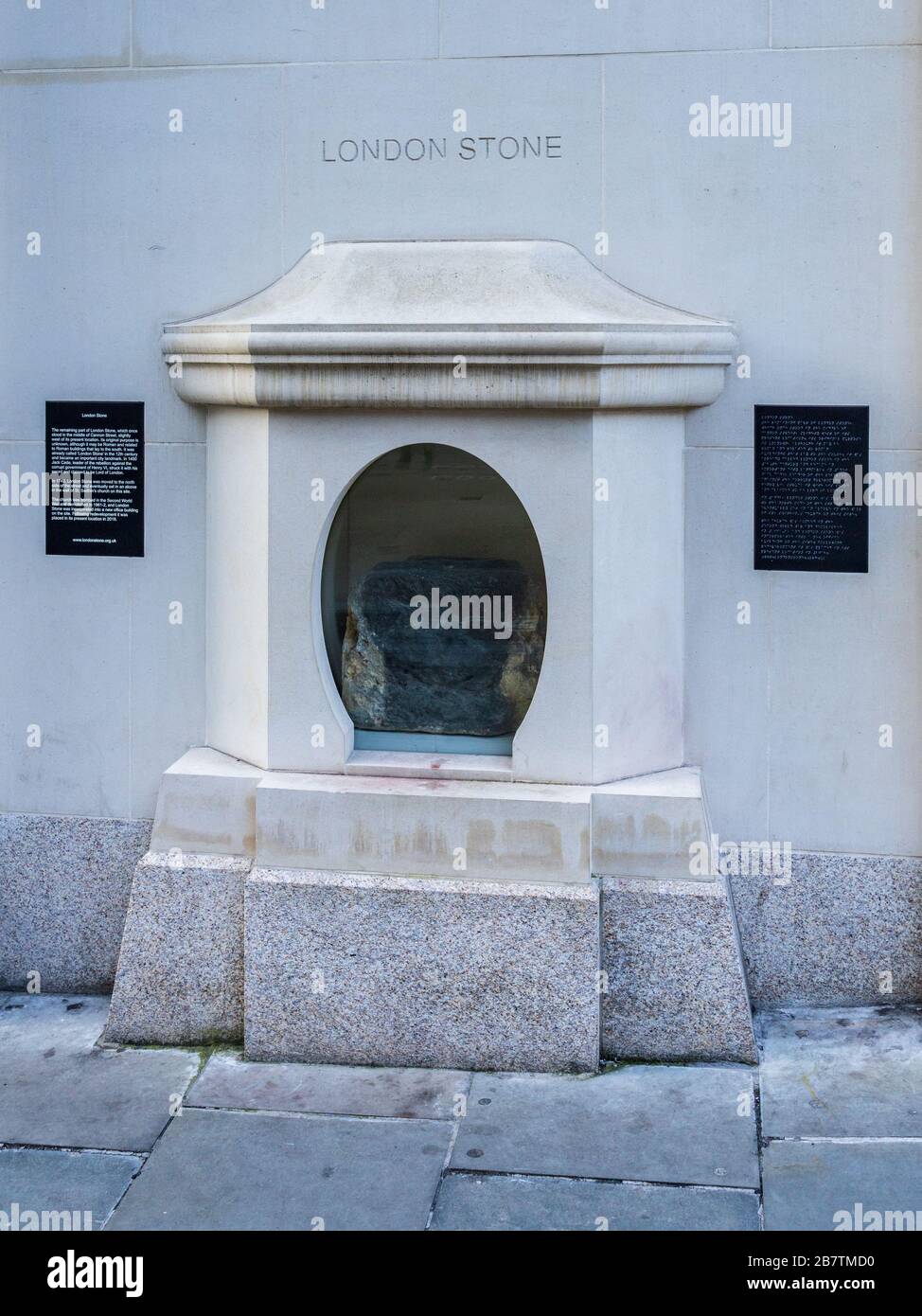 London Stone historic landmark stone, possibly of Roman origin, housed ...