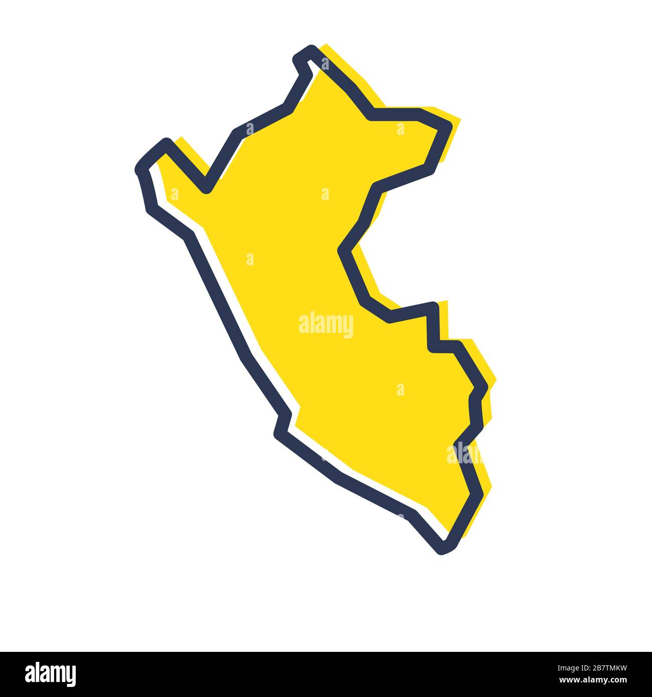 Stylized simple yellow outline map of Peru Stock Vector Image & Art - Alamy