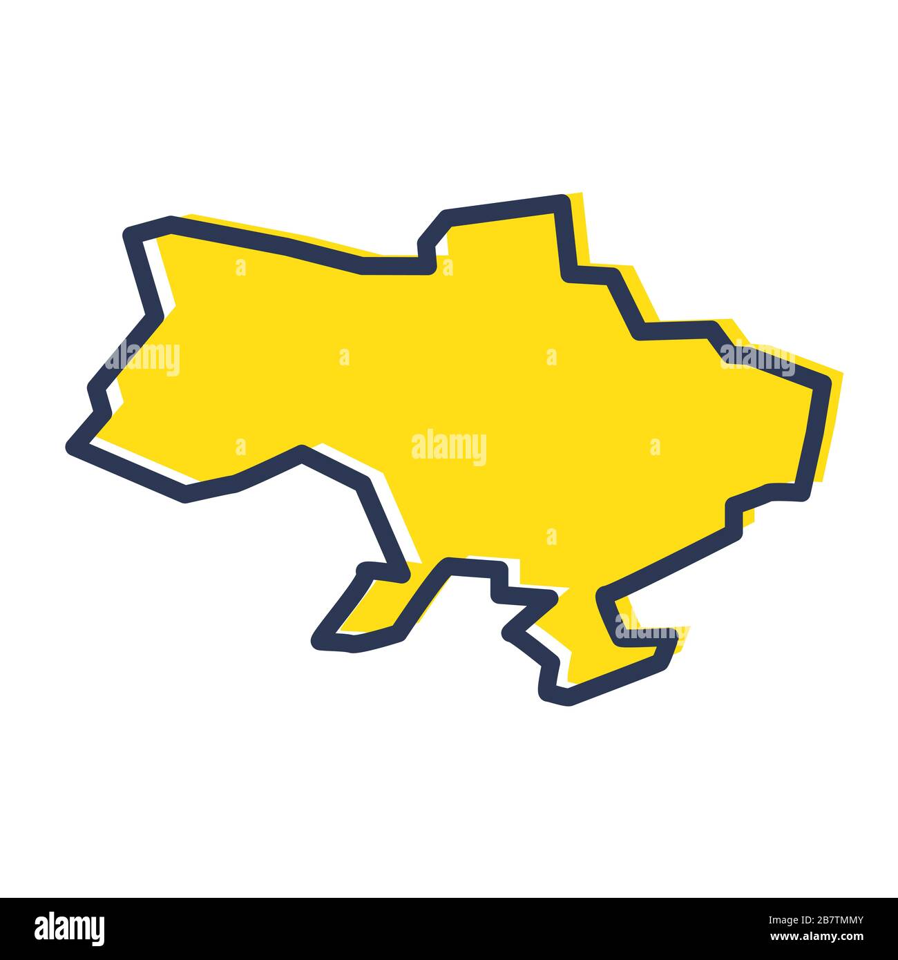 Stylized simple yellow outline map of Ukraine Stock Vector Image & Art ...