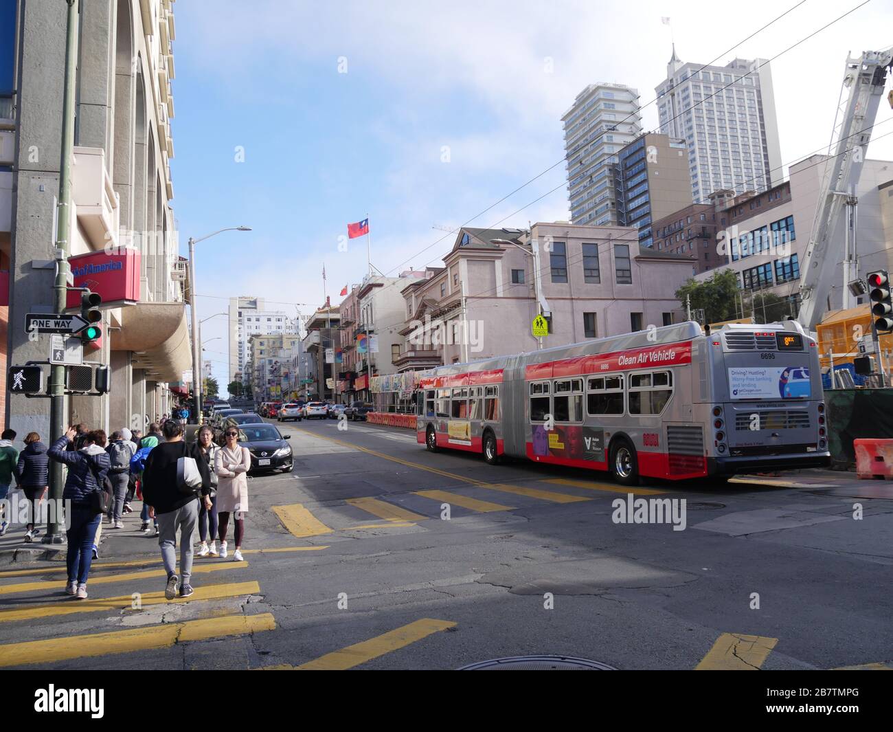 San Francisco, California-July 2018: Wide street view at an ...