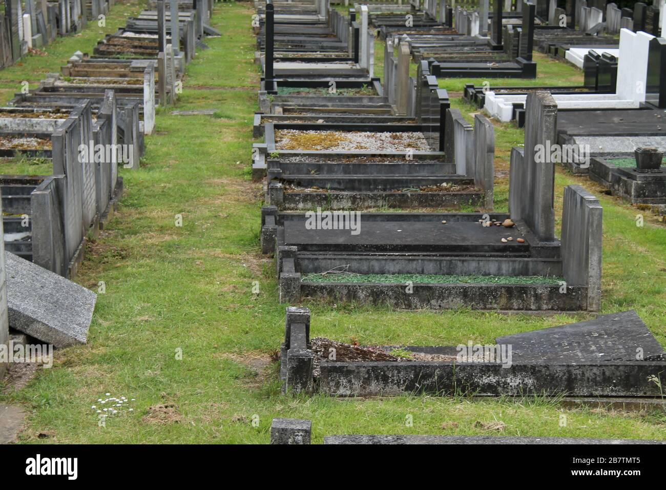 Lines of Headstones and Graves at a Vintage Cemetery Stock Photo - Alamy