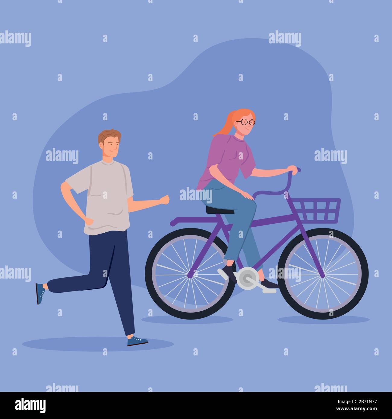 couple with bike avatar character Stock Vector Image & Art - Alamy