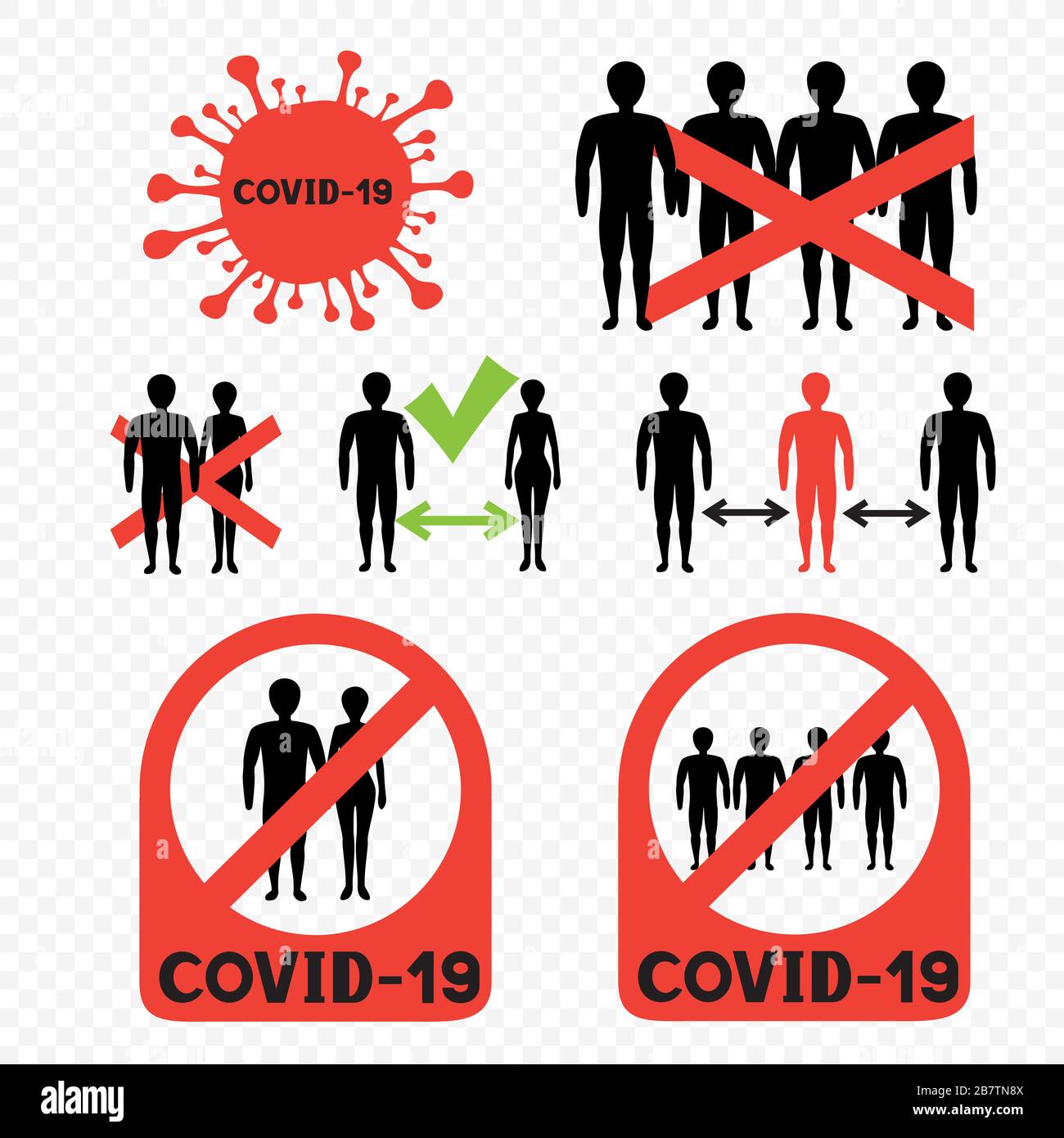 Ban mass gatherings keeping distance Stock Vector Image & Art - Alamy